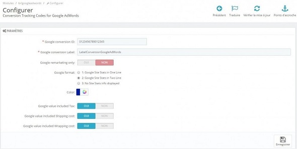 Модуль Conversion Tracking Codes for Google AdWords v1.0.2